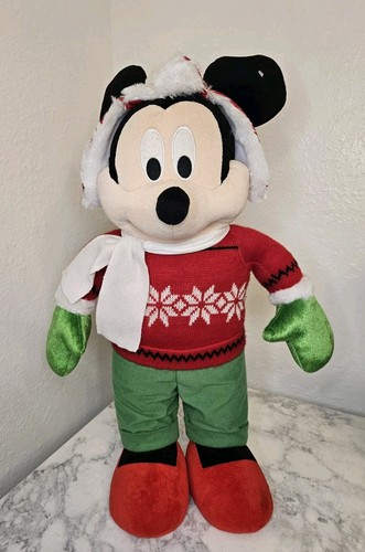Gemmy Disney Mickey Mouse Santa Large 22” Standing Christmas Porch ...