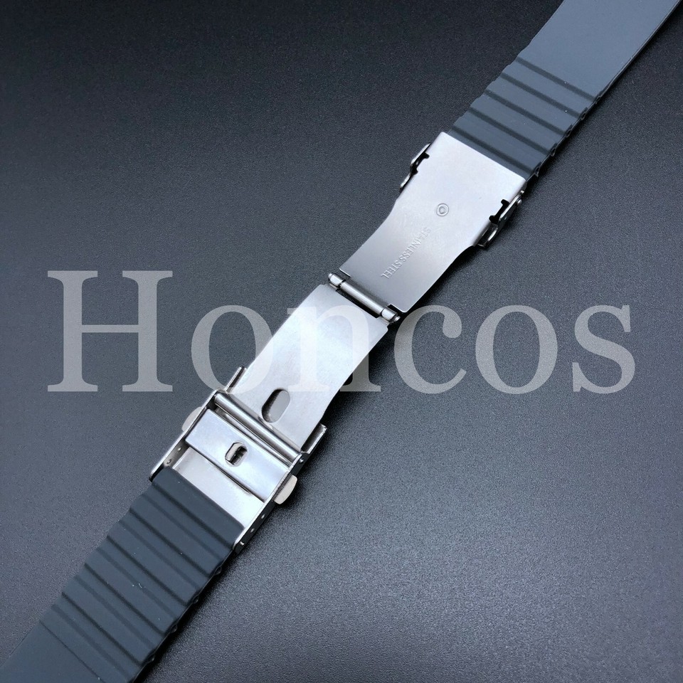 18-24 MM Color Silicone Rubber Watch Band Strap Deployment Clasp Fits ...