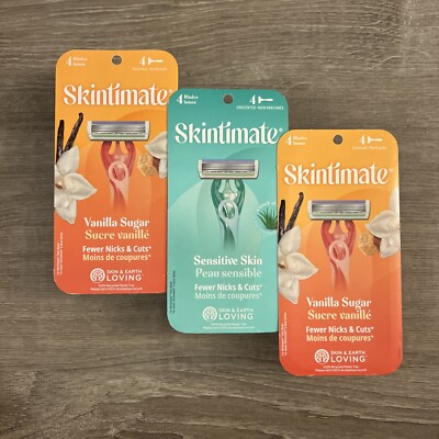 LOT OF 3 Schick Skintimate Disposable Razor Vanilla Sugar & Sensitive ...