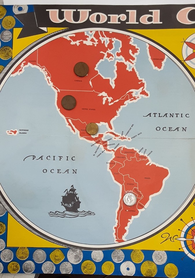 World Coin Set - Seven Coins/Some UNC on World Map | eBay