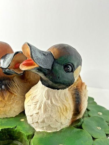 Adorable Duck Tea Light Candle Holder , Resin 2 Ducks floating Lily ...