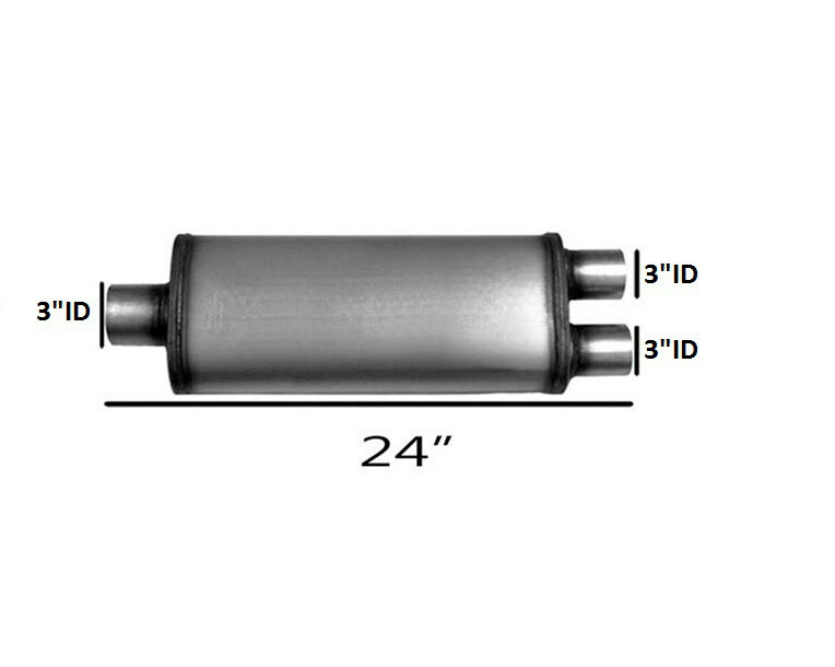 performance Universal Max Flow Muffler 3" single 3" dual / reversible ...