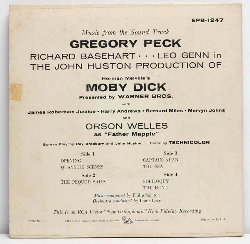 7" 45 RPM Soundtrack 2 EP Set - MOBY DICK - Philip Sainton | eBay