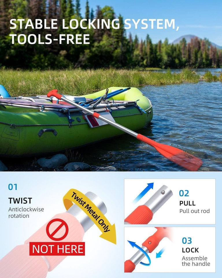 Emergency Telescoping Paddle 24in-42in Collapsible Paddles, for Kayaing ...