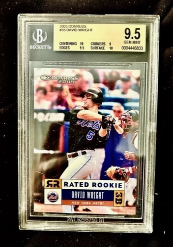 David Wright 2005 Donruss #33 Beckett Graded Rookie Card 9.5 Gem Mint ...