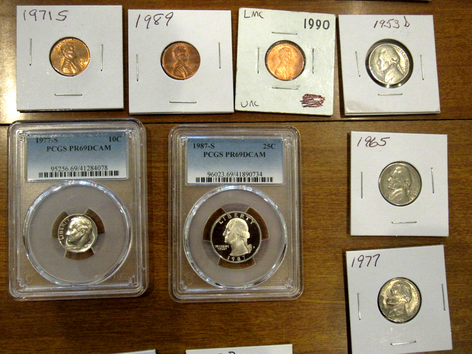 PCGS Graded coins, Indian head wheat Buffalo uncirculated proofs stamps ...