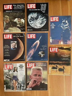 LIFE Magazine 8 Issues On Space/Moon Travel 1968/69 | eBay