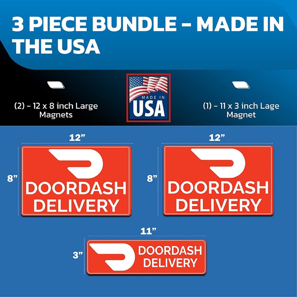 DOORDASH CAR MAGNETS DOOR SIGNS AND STICKERS FOR DELIVERY DRIVERS | eBay