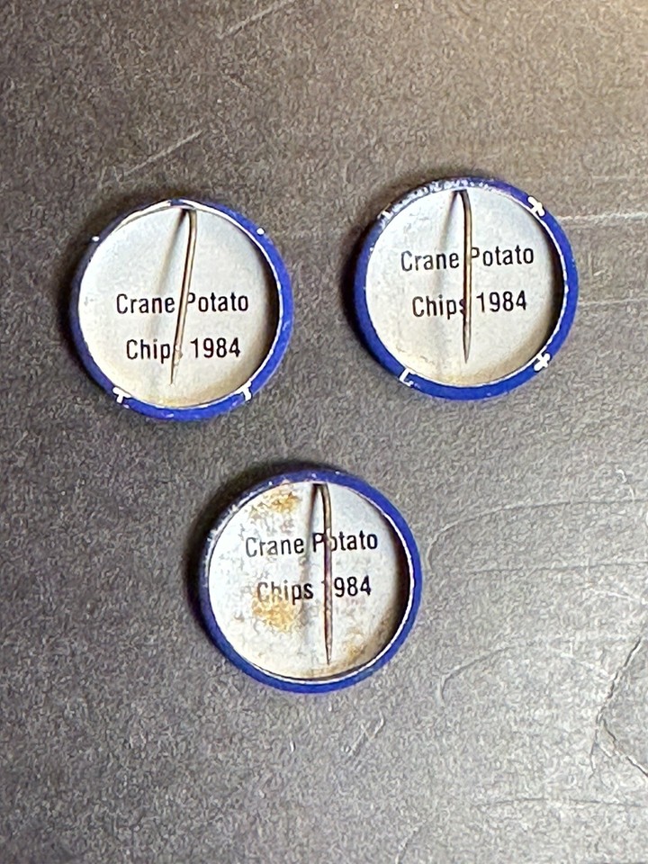 1984 Crane Potato Chips MLB Baseball 3 Pin Lot White Sox Yankees ...