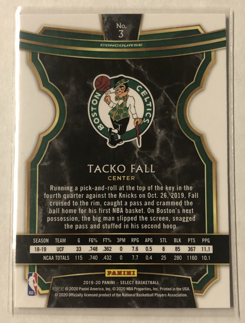 2019-20 Panini Select Tacko Fall Rookie #3 Boston Celtics RC | eBay