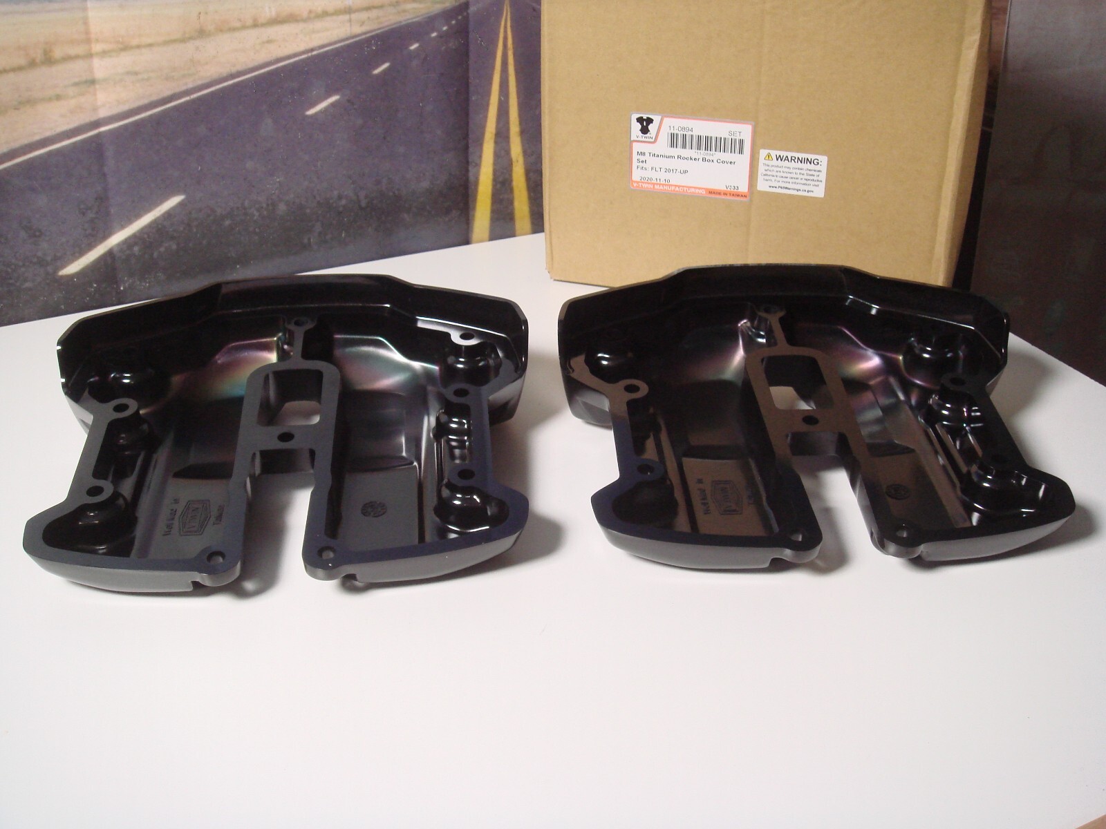 Harley M8 Rocker Box Titanium Cover Set 2017 Up FLH Softail V-Twin 11 ...