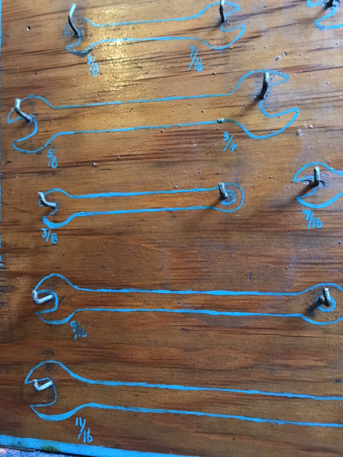 Vintage Mid 20th Century Mechanics Spanner Shadow Tool Board Rack Sign ...