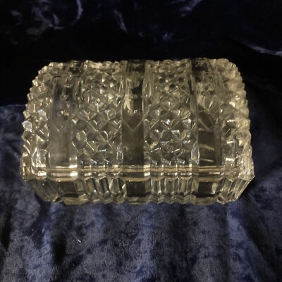 Vintage Imperlux Treasure Chest Beautiful Clear Cut Crystal Trinket ...