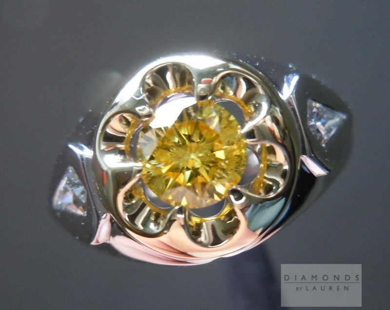 .57ct Fancy Vivid Yellow Round Diamond "Uber" Ring GIA R4432 Diamonds ...