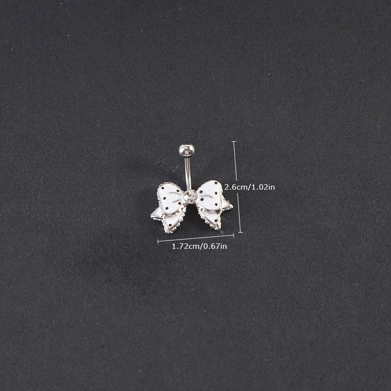 Stainless Steel Bow Piercing Belly Button Ring Body Jewelry Ornaments ...
