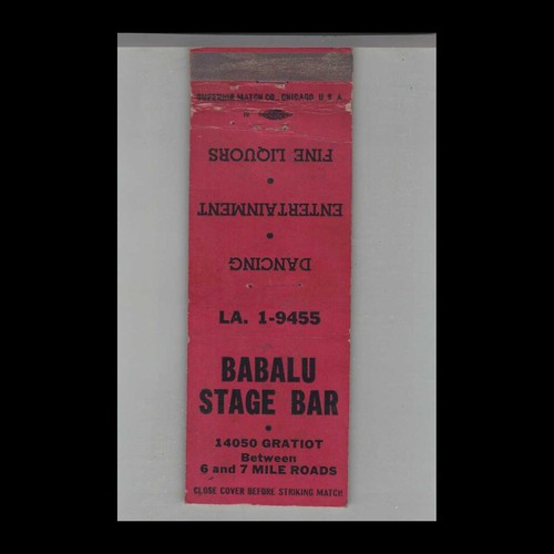 Matchbook Cover - Babalu Stage Bar 14050 Gratiot | eBay