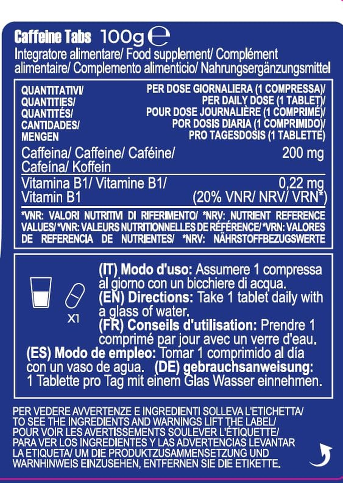 Caffeine TABS Integratore Alimentare Di Vitamina B1 E Caffeina 100 ...
