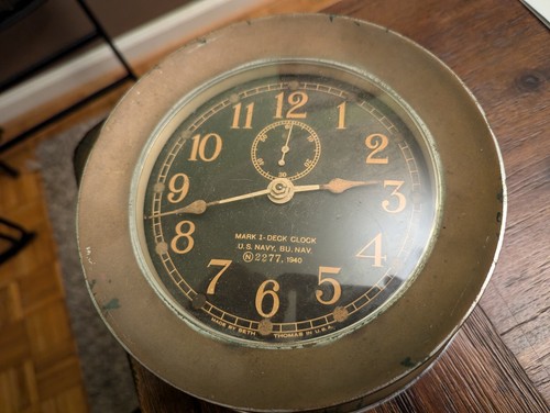 WW II Seth Thomas Mark I U.S Navy 1940 Deck Clock | eBay