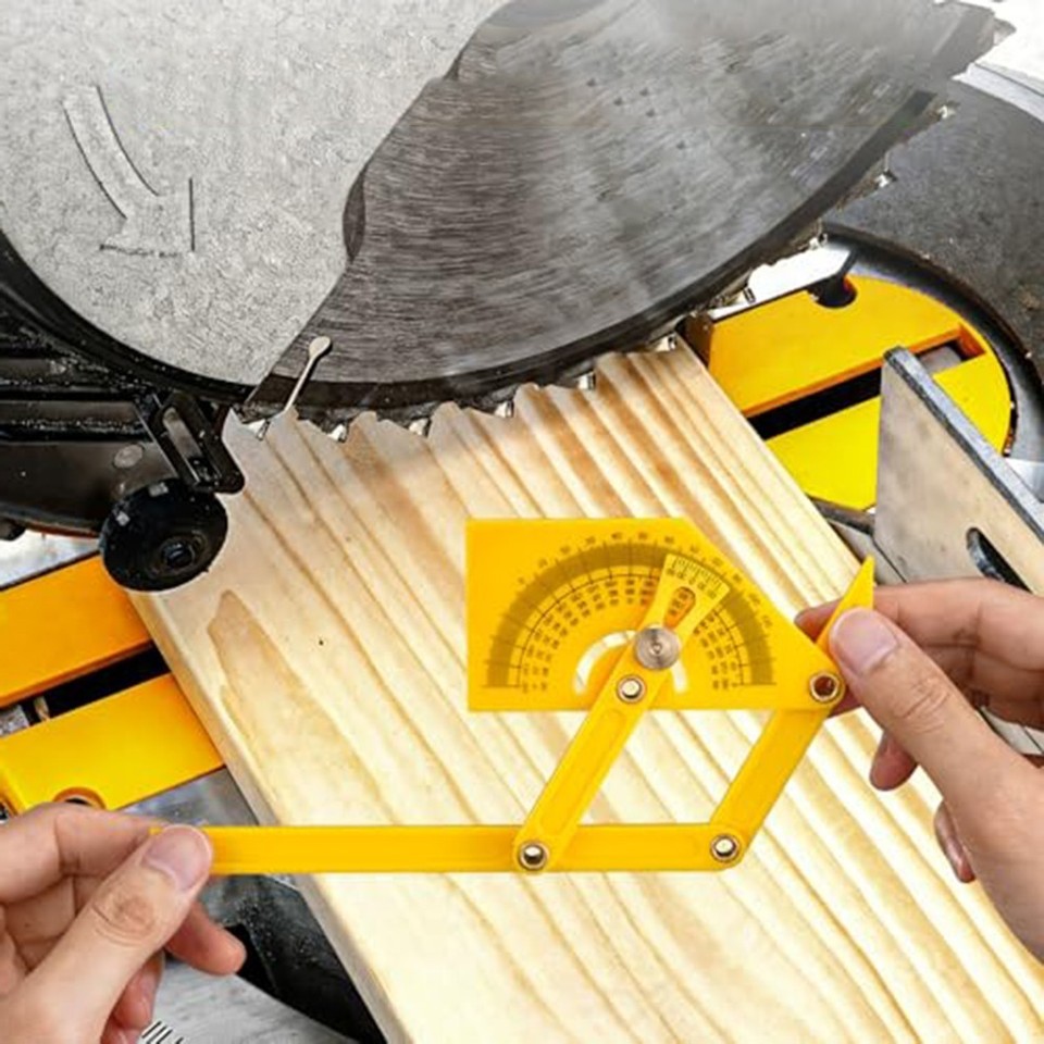 2 Pcs Yellow Protractors for Measuring Angles in Various Construction ...