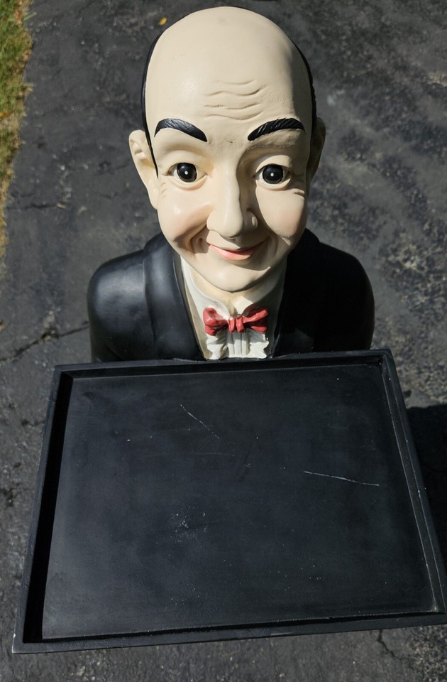 Man Butler Statue Holding Tray 32" Tall - | eBay
