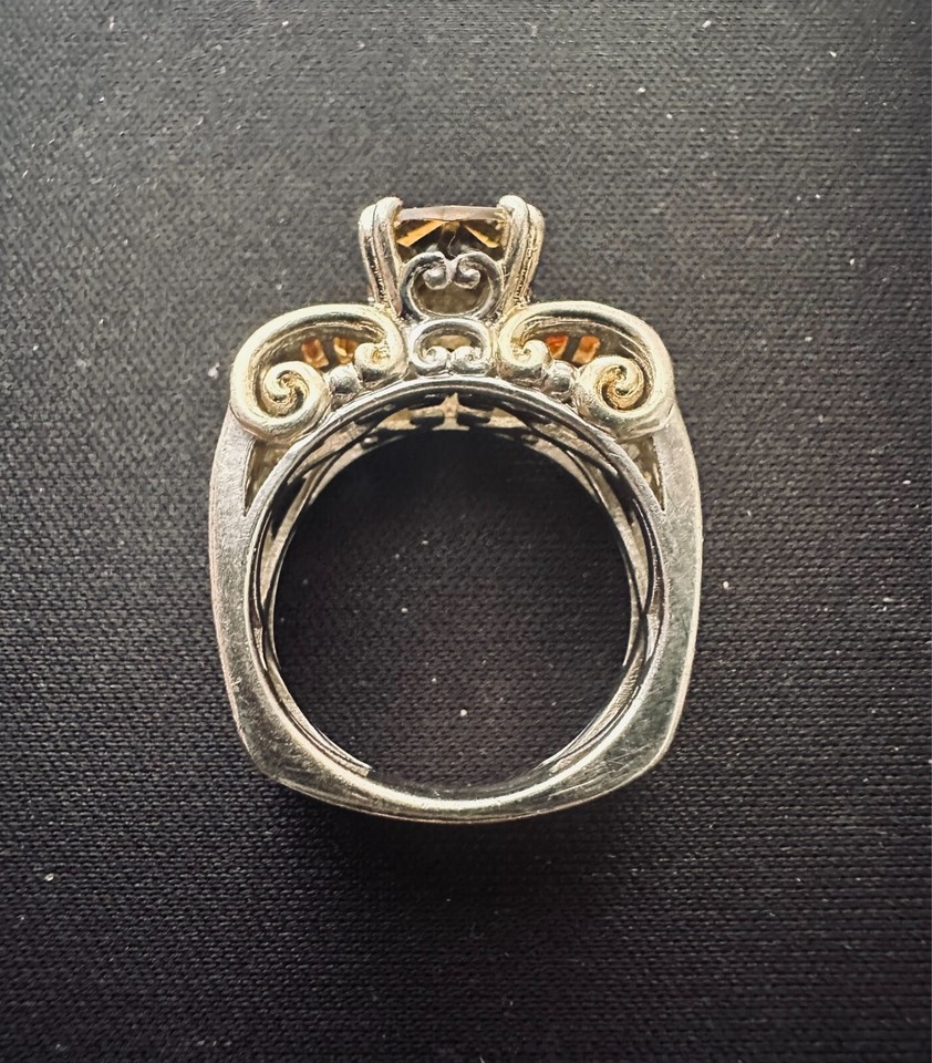 Gems en Vogue Michael Valitutti 925 Sterling Silver Citrine Ring Size 7 ...