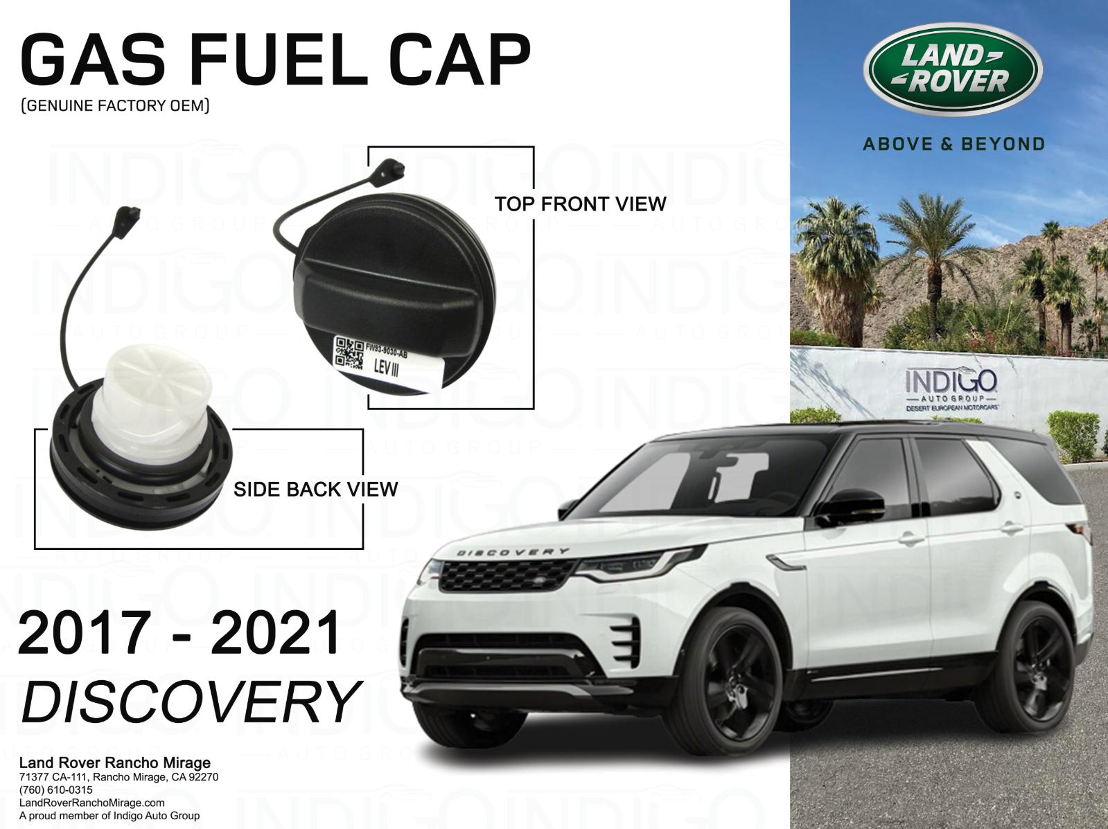 2017-2021 Land Rover DISCOVERY Gas Fuel Cap Genuine Factory OEM ...