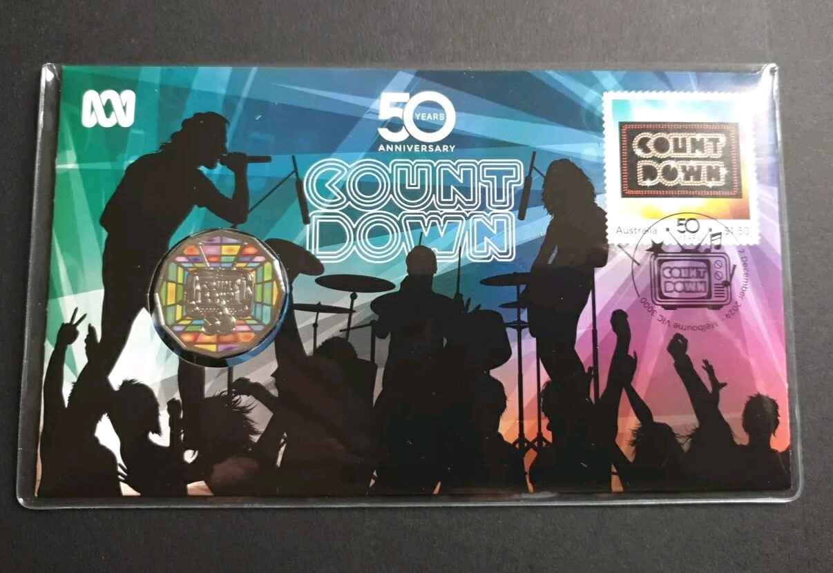 2024 50 Cent 50th Anniversary COUNTDOWN 50c Coloured Coin PNC Issue ...