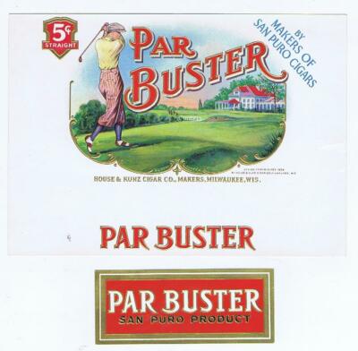 Par Buster Golf House & Kunz Milwaukee WI Schlegel cigar label S225 | eBay