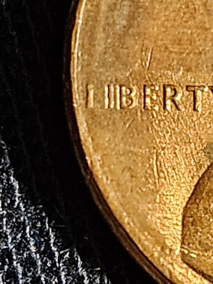 1985 Penny Errors No Mint Mark, Struck Off Center, DDO, On "I" No "L ...