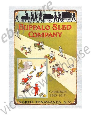 1916 Buffalo Sled Company Toy Wagons Sleds North Tonawanda NY metal tin ...