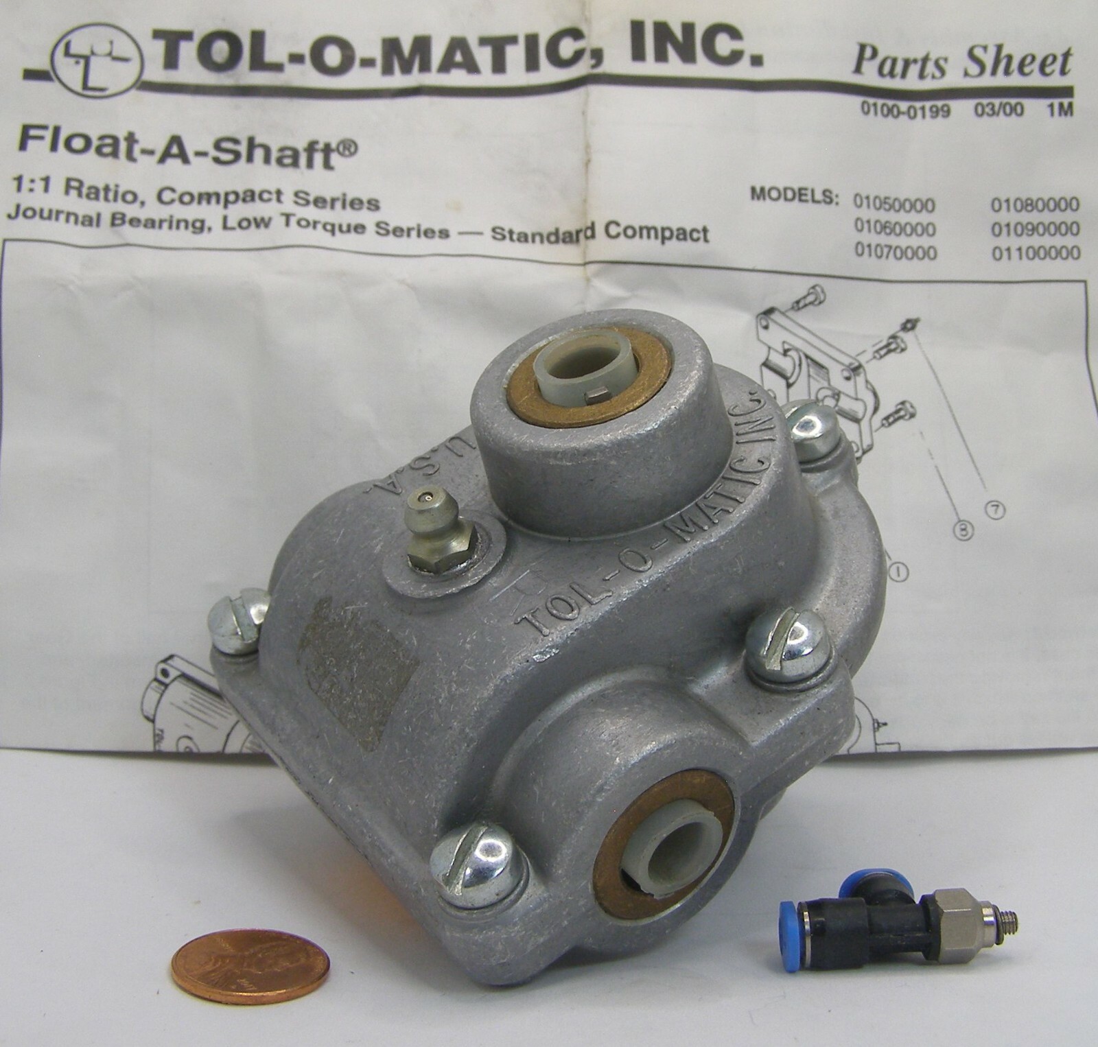 Tol-O-Matic Float-A-Shaft Right Angle Gear Box 1:1 | eBay