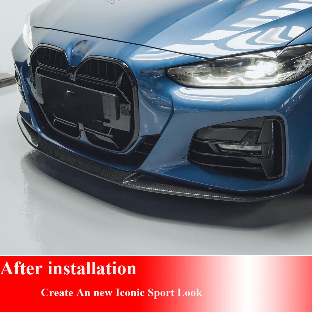 For BMW G22 430i 440i 2021UP Glossy Black Front Bumper Lip Grille Mesh ...