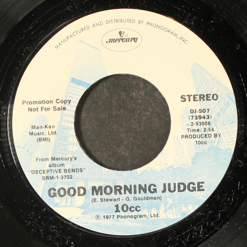10CC: good morning judge MERCURY 7" Single 45 RPM | eBay
