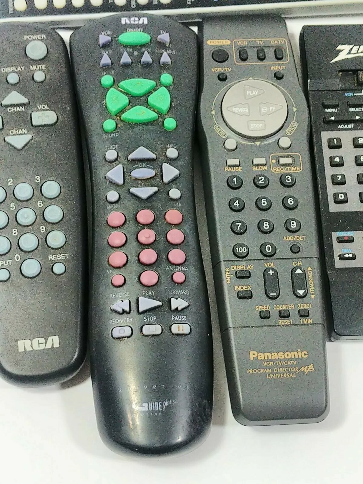 TV Remote Control LOT of 5 TV VCR CD, RCA Zenith Panasonic Toshiba ...