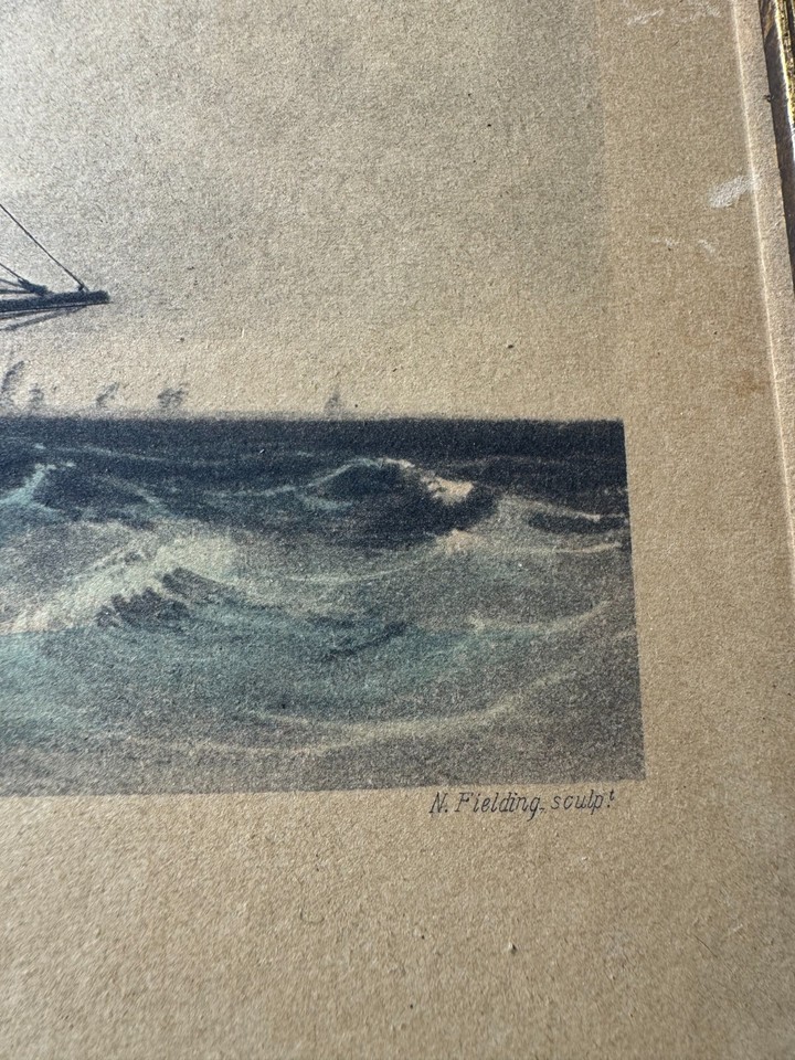 Antique 1840 Knell & Fielding "A Sloop Of War Brig" Color Lithograph ...
