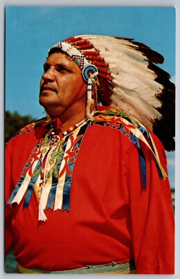 PostCard Chief Mighty Thunder Wisconsin Dells **Signature** | Chrome | eBay