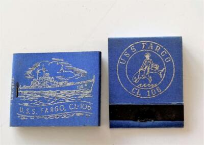 USS Fargo CL 106 Navy Ship Full Matchbook Set 2 Matches 1945-1950 ...