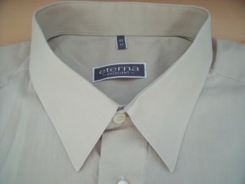 EK522 ETERNA EXCELLENT Hemd 43 Hellbeige-Hellkhaki-Ton Unifarben Sehr ...