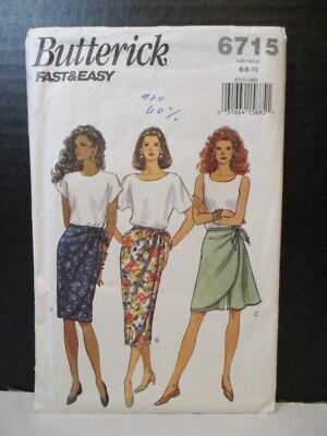 Butterick Pattern 6715 Miss Size 6-8-10 Skirt Wide Leg Shorts Cut ...