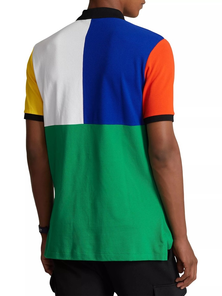 Polo Ralph Lauren Men's SZ L Colorblock BIG PONY Short Sleeve Polo ...