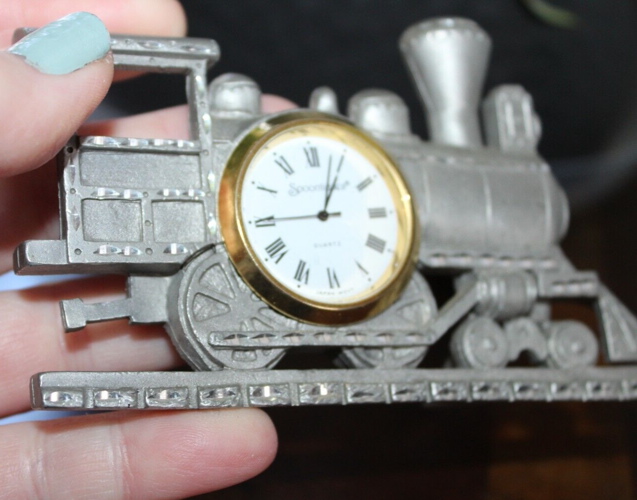 Spoontiques 7556 Quartz Pewter Standing Locomotive Train Mini Desktop ...