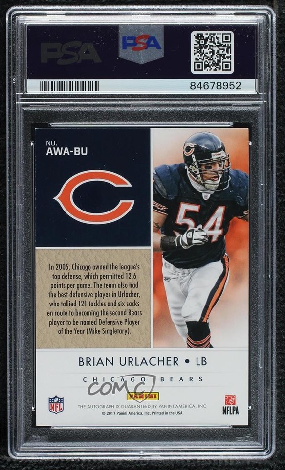 2017 Panini Award Winners Auto Brian Urlacher #AWA-BU PSA 8 Auto HOF | eBay
