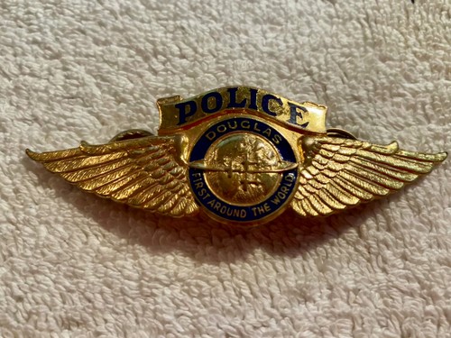 Unique Douglas Aircraft Police Wing/Badge. "First Around The World ...