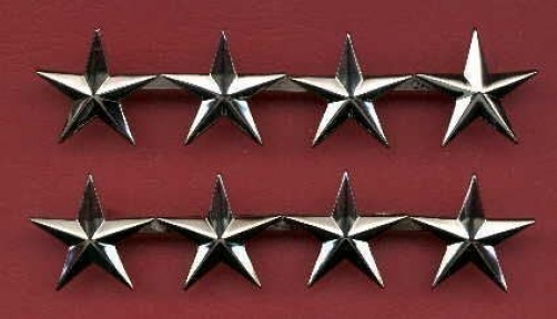 Four 4 Star Generals Rank Insignia collar size 1/2 Size USA Made | eBay