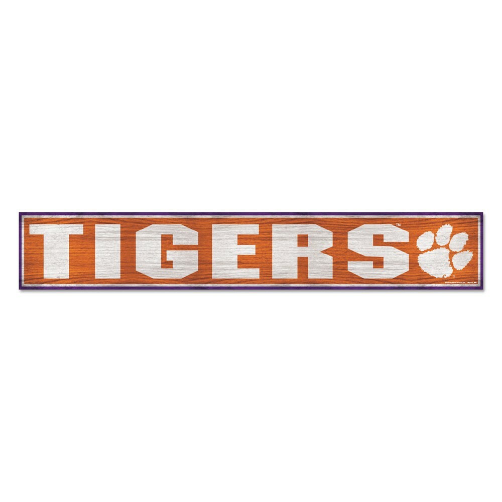 CLEMSON TIGERS "TIGERS" WOOD SIGN 6"x36" NEW WINCRAFT | eBay