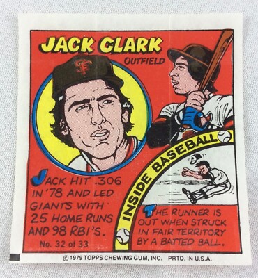 MLB 1979 Topps Comics #32 - Jack Clark, San Francisco Giants | eBay