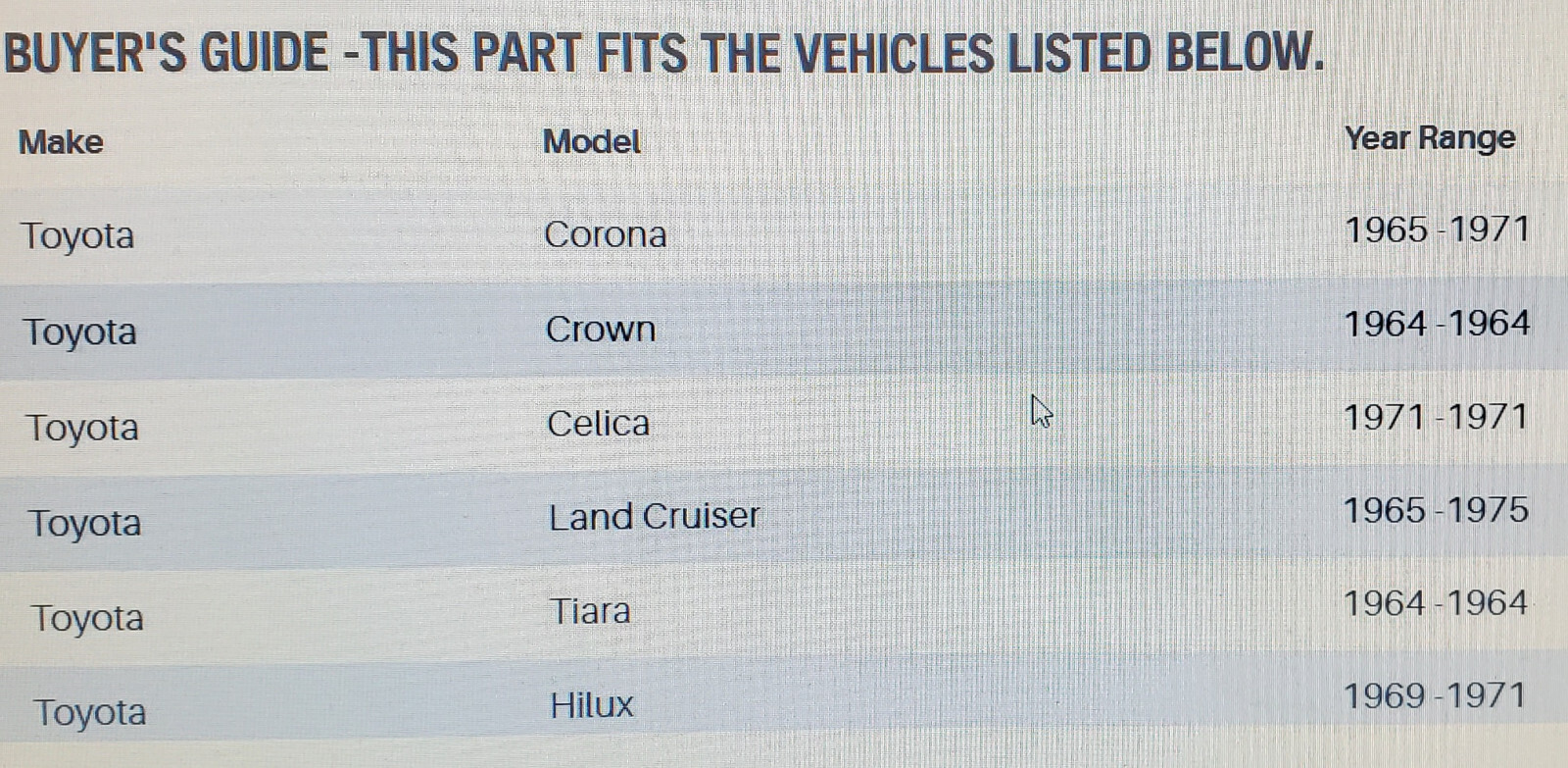 Echlin CS 353 Contact Points Set 1960-75 Toyota Land Cruiser 1960-71 ...
