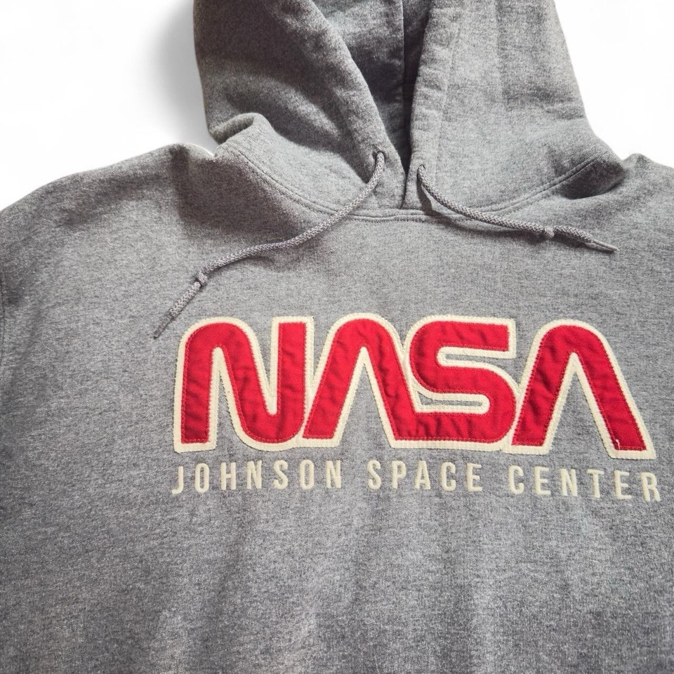 NASA Classic Logo Mens Gray Heavy Blend Hooded Sweatshirt Size L Adult ...