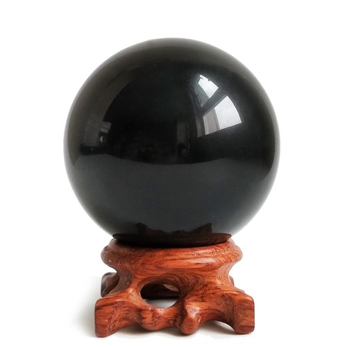 Obsidian Crystal Scrying Ball 80 mm / 3.1" for Fengshui, Scrying Mirror ...