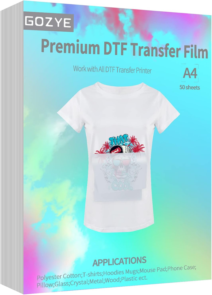 Premium DTF Transfer Film A4-50 Sheets 8.3" X 11.7" Matte Clear PET ...